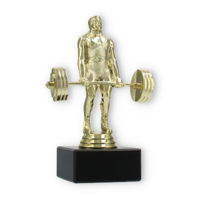 Powerlifting Trophy – Customized Engraving, Black Marble Base