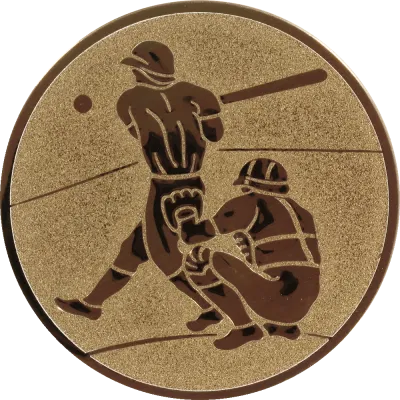Embossed Aluminum Emblem 25mm – Engravable Baseball Scene