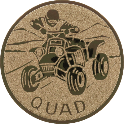 Embossed bronze aluminum emblem 50mm - Quad, customized engraving
