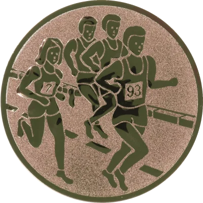 Aluminum Emblem Embossed Bronze 50mm – with Runners Design