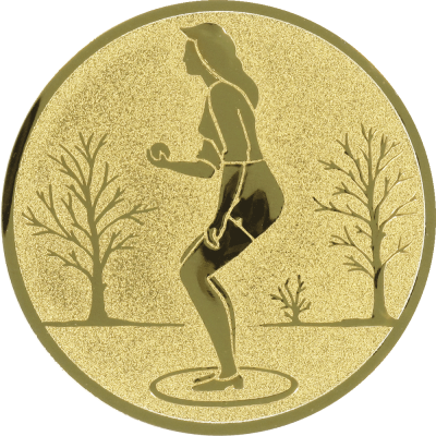 Aluemblem geprägt gold 50mm – Petanque Damen