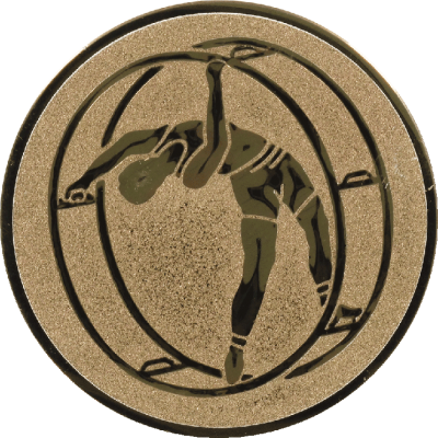 Bronze-colored Embossed Aluminum Emblem 50mm – Gymwheel