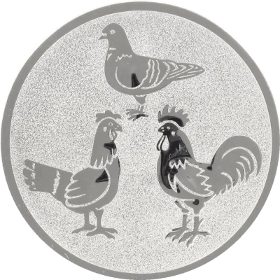 Silver Embossed Aluminum Emblem 50mm – with Animal Motifs